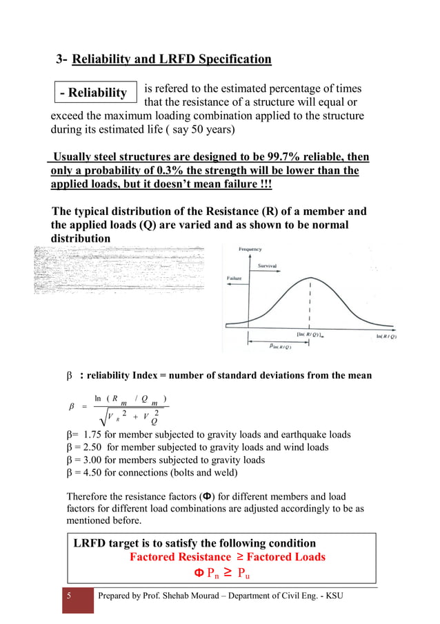 04-LRFD Concept (Steel Structural Design & Prof. Shehab Mourad) | PDF