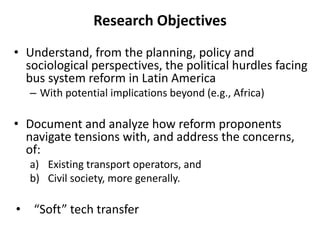 LS3: Implementing bus reform - Institutional dimensions | PPT