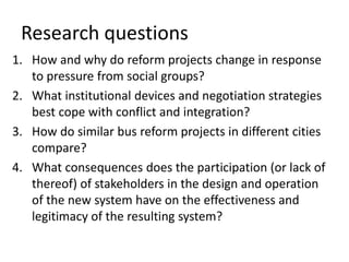 LS3: Implementing bus reform - Institutional dimensions | PPT