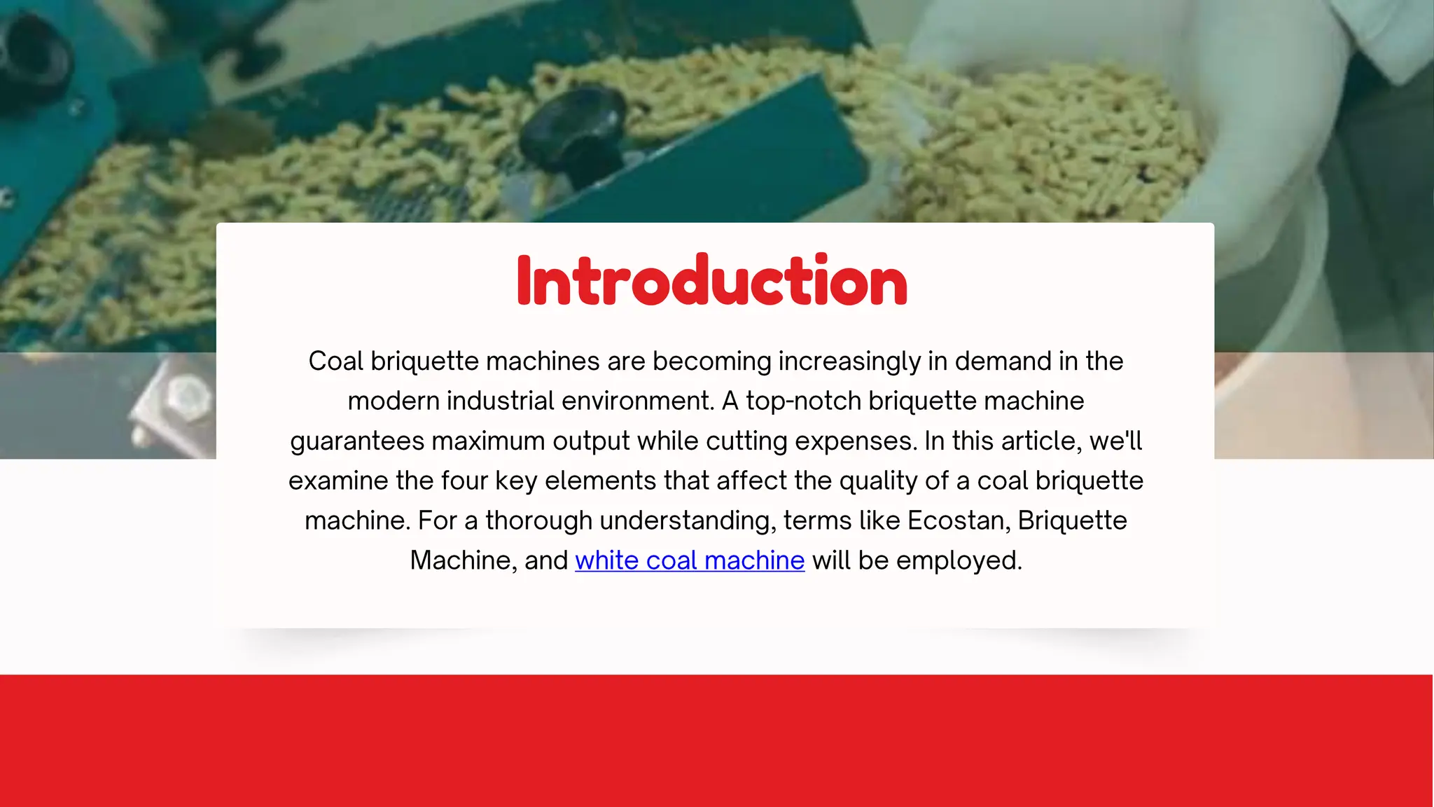 4 Main Factors in the Quality of the Coal Briquette Machine | PPT