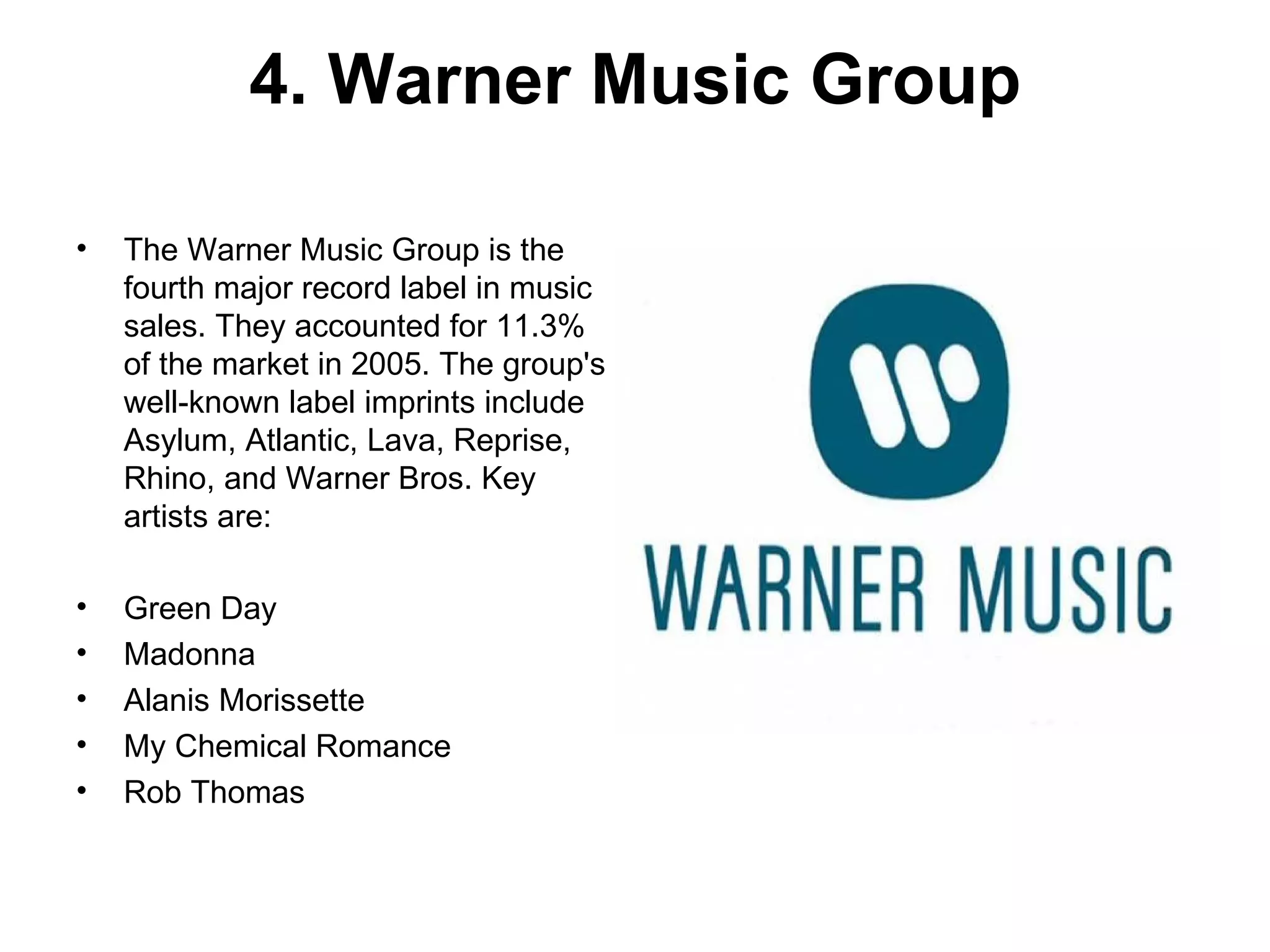 4 Major Record Labels | PPT