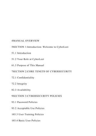 4MANUAL OVERVIEW5SECTION 1Introduction Welcome.docx