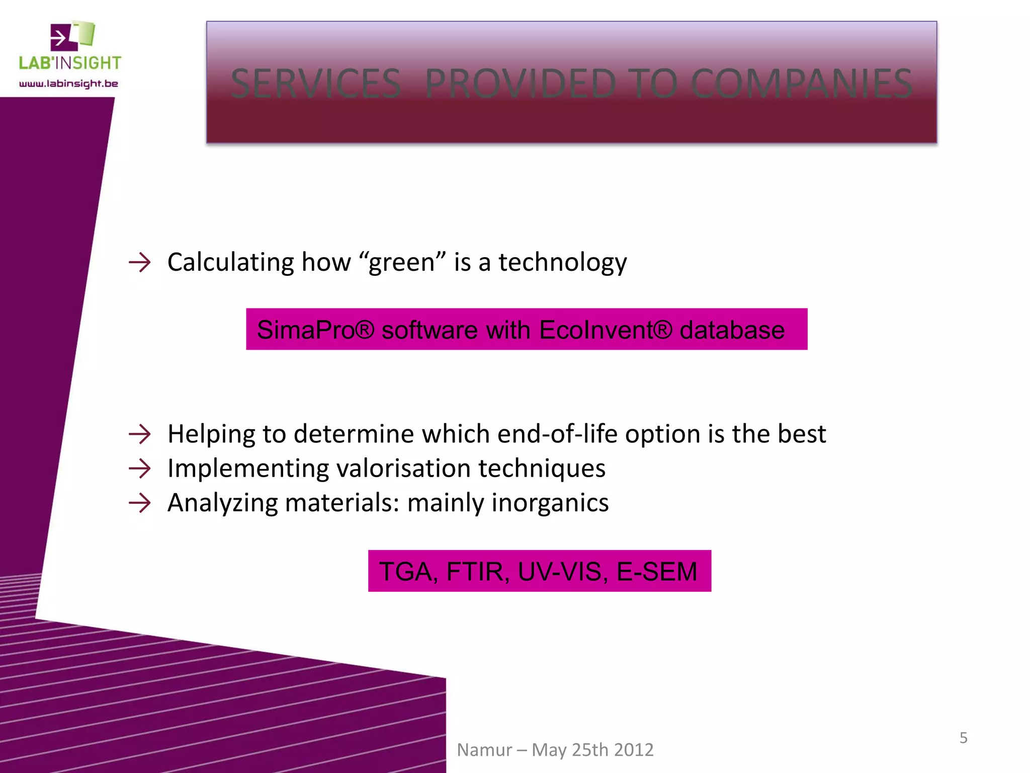 4MAT ULB- Lab'InSight Bioproducts | PPT