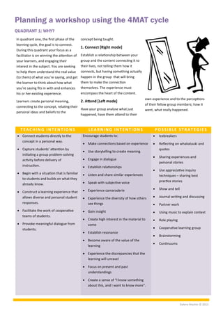 4MAT Cycle for powerful workshops | PDF | Workshops and Classes ...