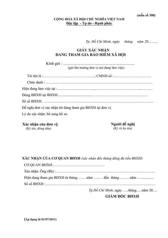 4 mau giay xac nhan bhxh | DOC