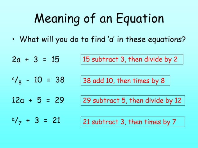 4) Meaning of an Equation.ppt | Physics | Science