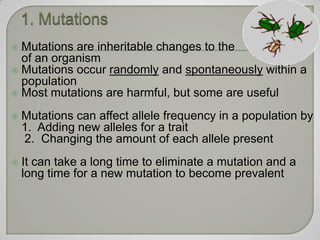 4 mechanisms for evolution 2012 | PPT