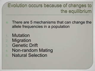 4 mechanisms for evolution 2012 | PPTX