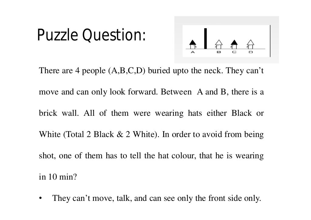 24 standard interview puzzles - 4 men in hats