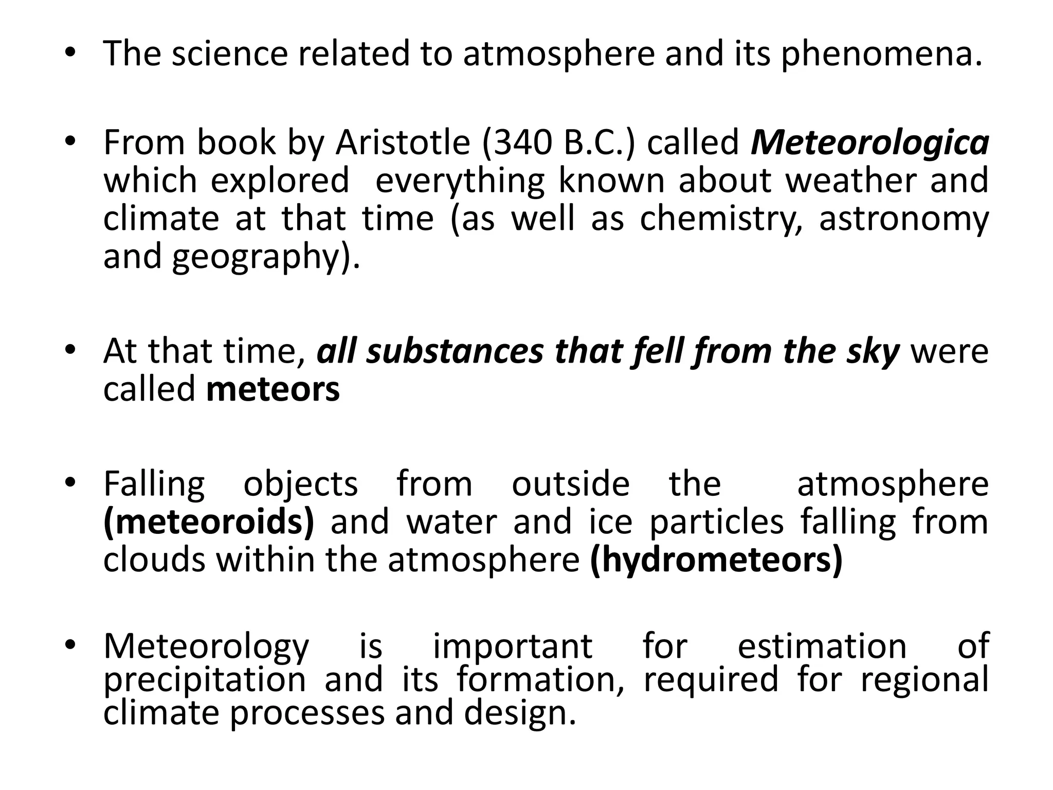 Meteorology lecture for the civil engineering | PPTX