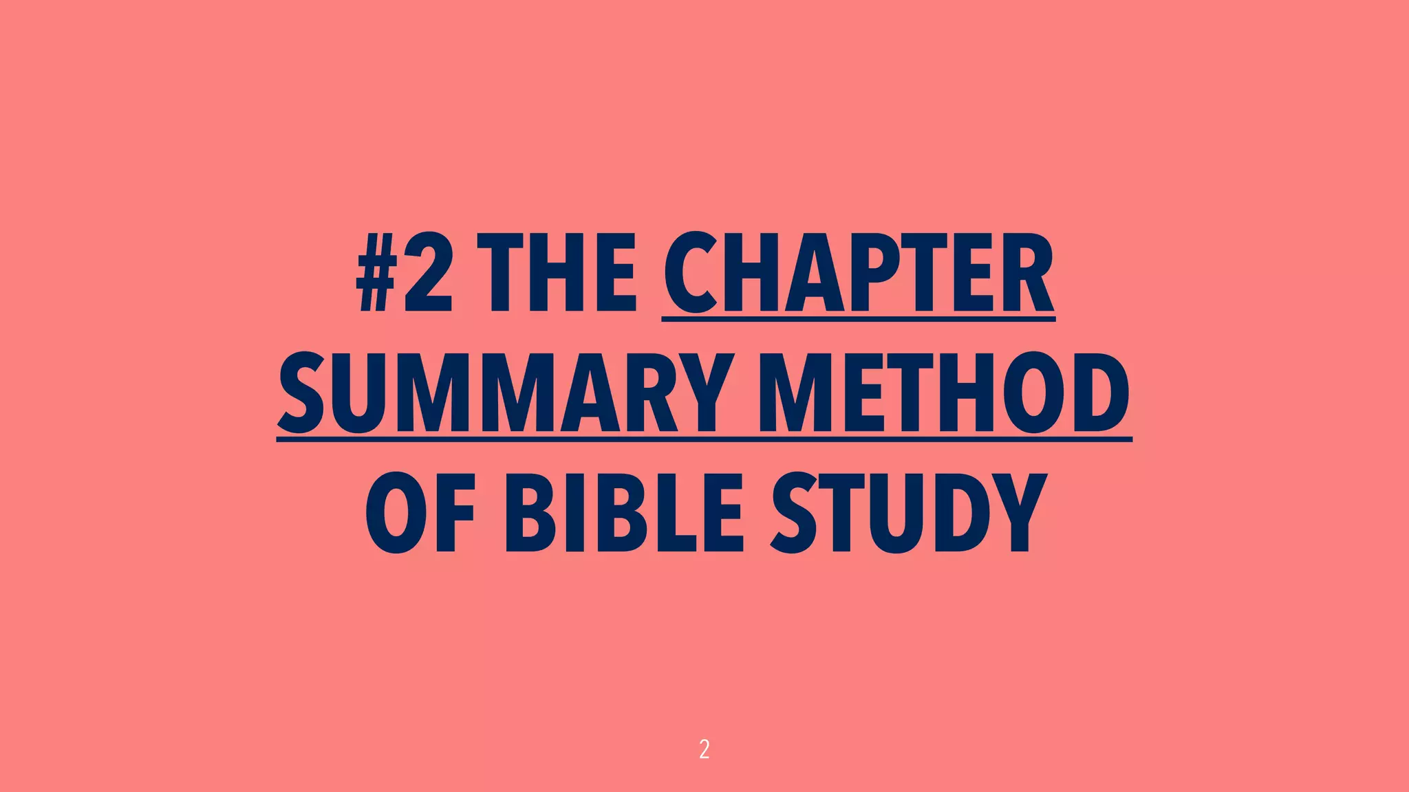 Bible Study Methods—#2 chapter summary | PDF