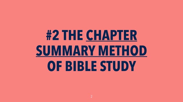 Bible Study Methods—#2 chapter summary | PDF