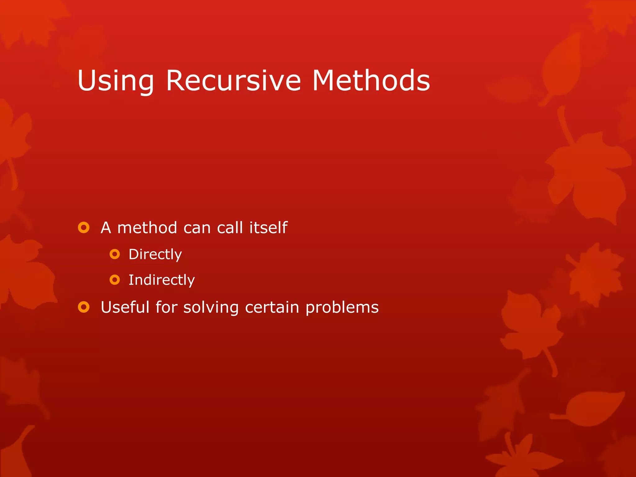 Module 4 : methods & parameters | PPTX