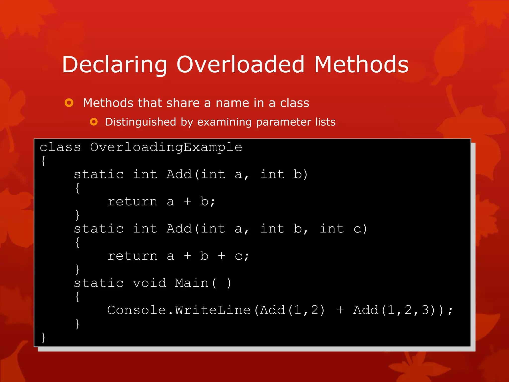 Module 4 : methods & parameters | PPT