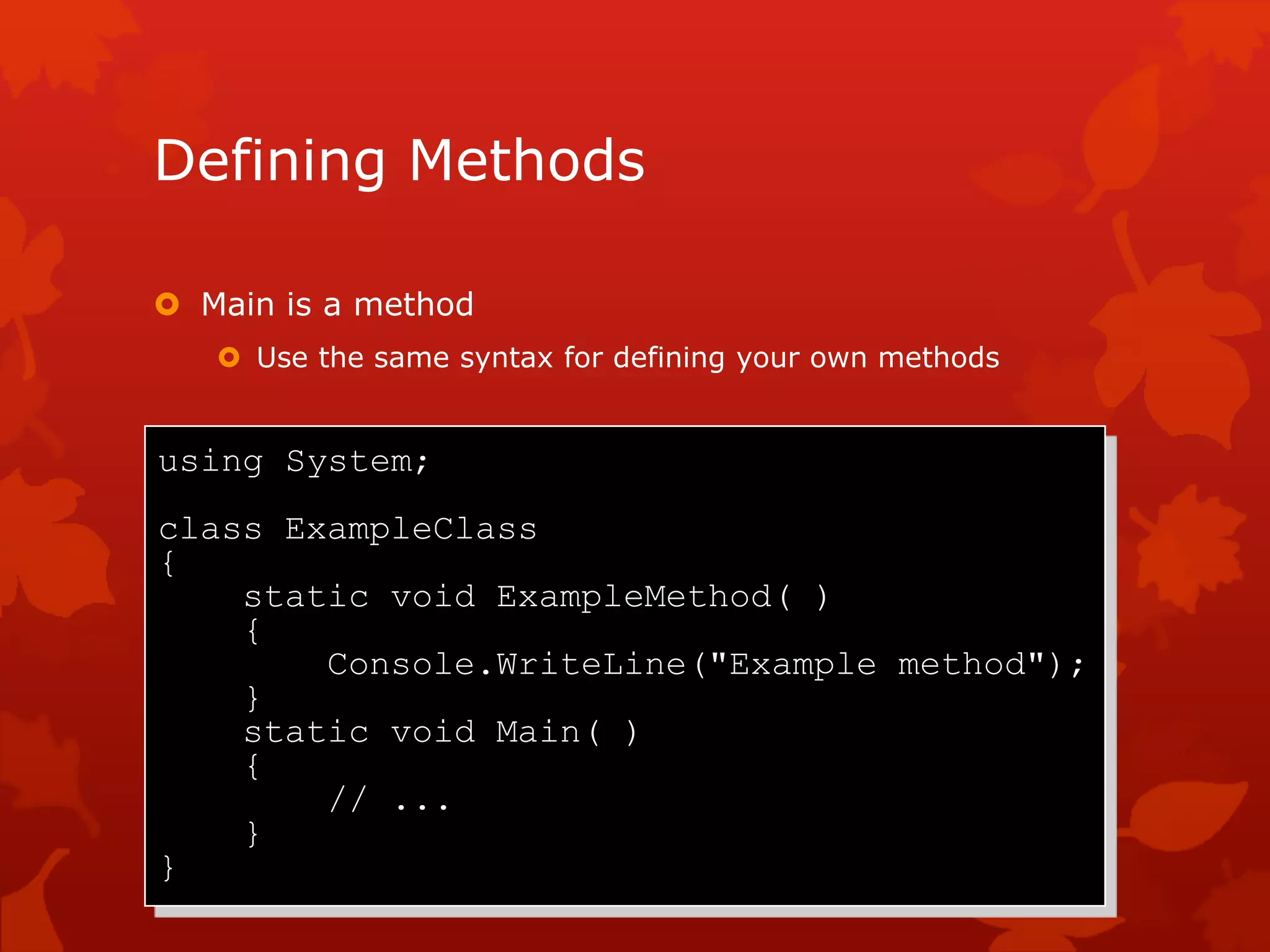 Module 4 : methods & parameters | PPT