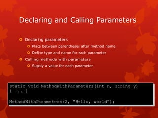 Module 4 : methods & parameters | PPT