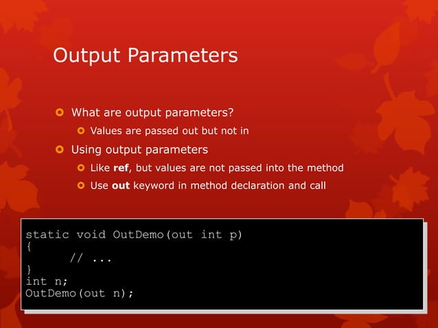 Module 4 : methods & parameters | PPT