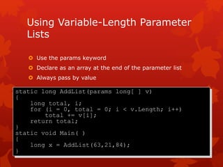 Module 4 : methods & parameters | PPT