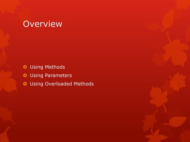 Module 4 : methods & parameters | PPT