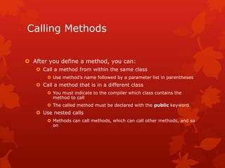 Module 4 : methods & parameters | PPT