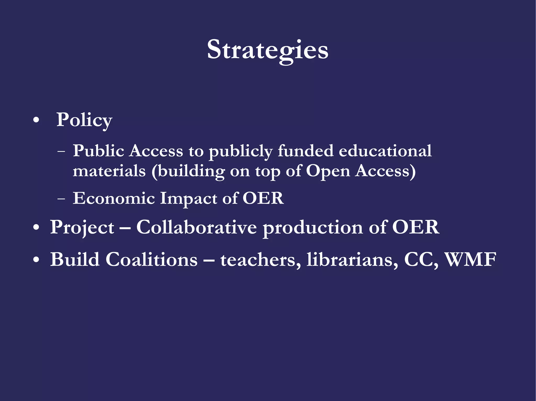Development of National OER Strategies | PPT
