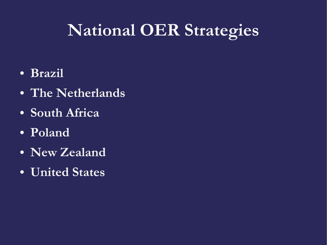 Development of National OER Strategies | PPT