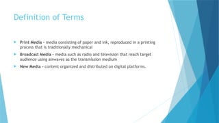 Media and Information Literacy - Types of Media.pptx