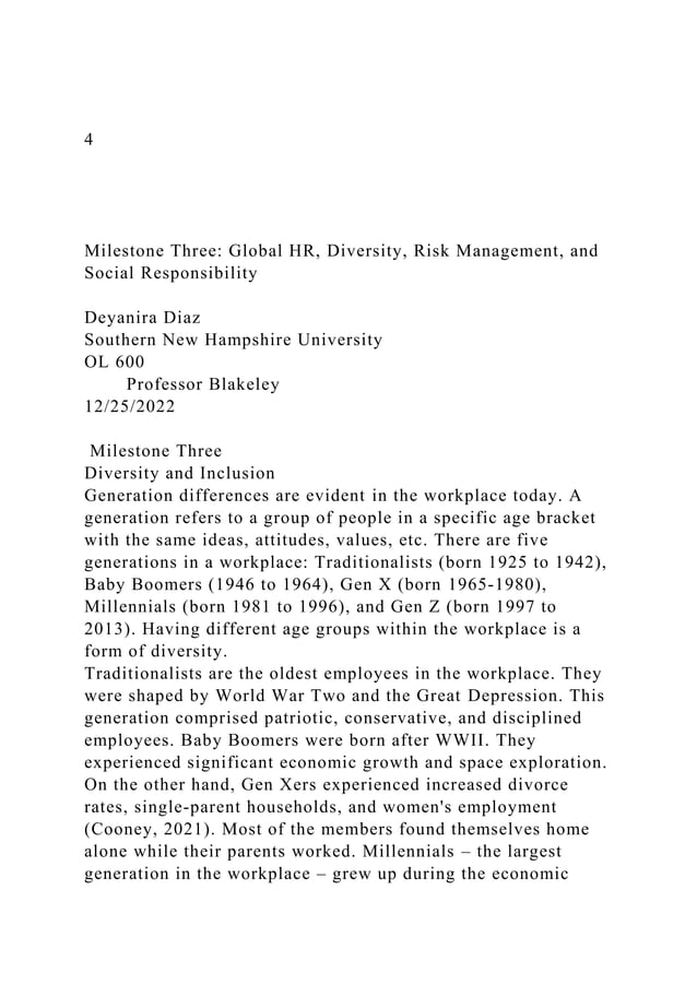 4Milestone Three Global HR, Diversity, Risk Management,.docx