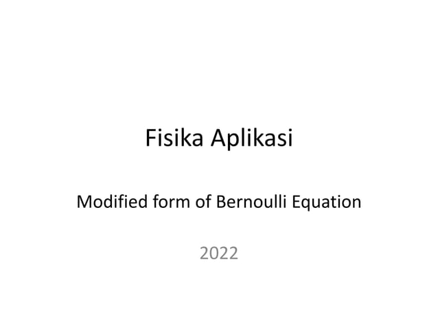 4 modifikasi pers bernoulli fisika aplikasi | PPT