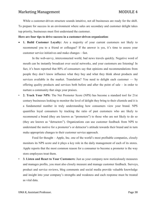 Marketing management module 4 uma k | PDF
