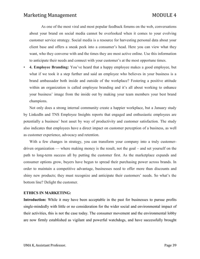 Marketing management module 4 uma k | PDF