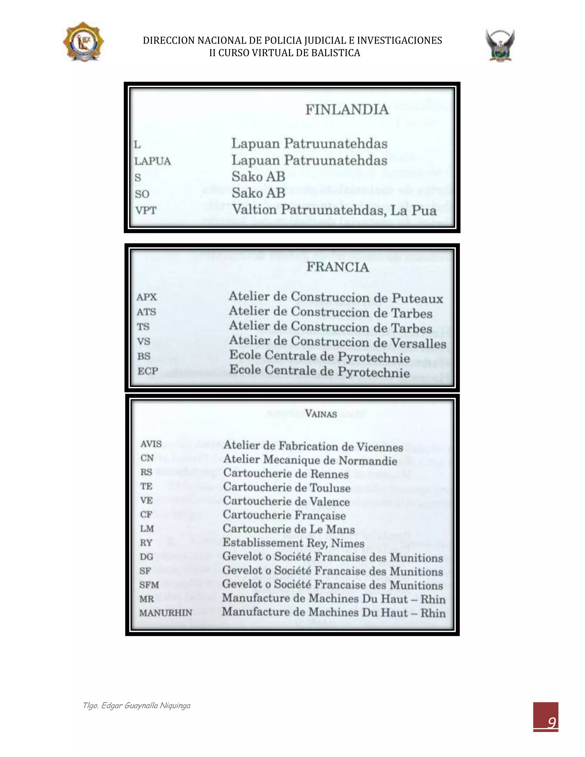VI Unidad Cartucheria Balistica - Determinación del origen del cartucho ...