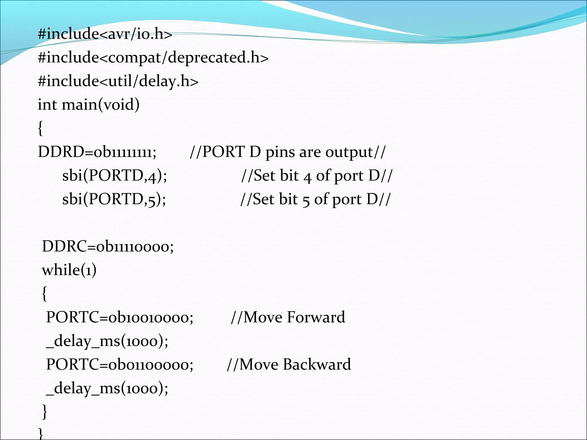 Controlling Motors for Robot | PPT