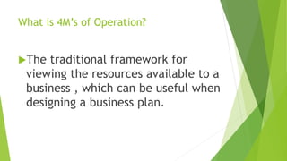 4M’s of Business Operation.pptx | Manufacturing Industry | Industries