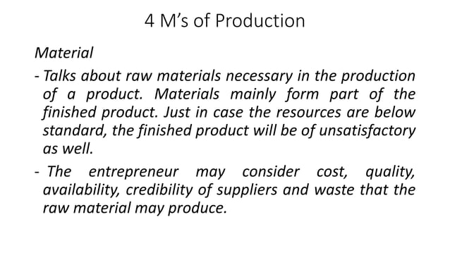 4 Ms OF PRODUCTION.pptx | Business | Business and Finance