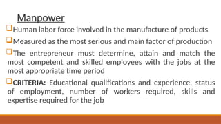 4 M’s of Production Model............... | PPTX