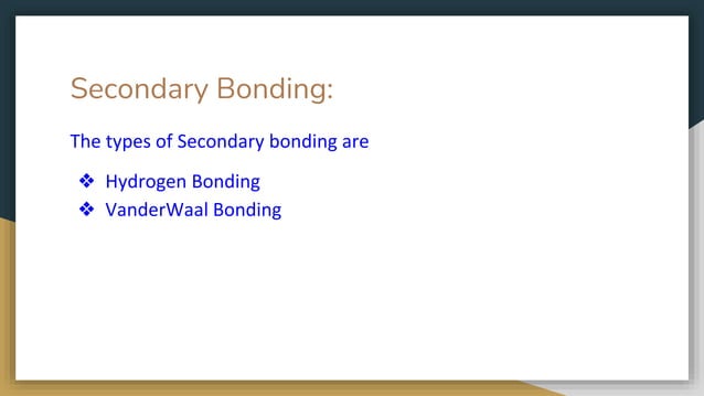 Bonding in solids | PPTX | Chemistry | Science