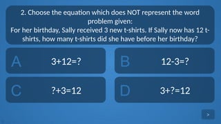 4 Multiple Choice MATH QUIZ GRADE 1.pptx