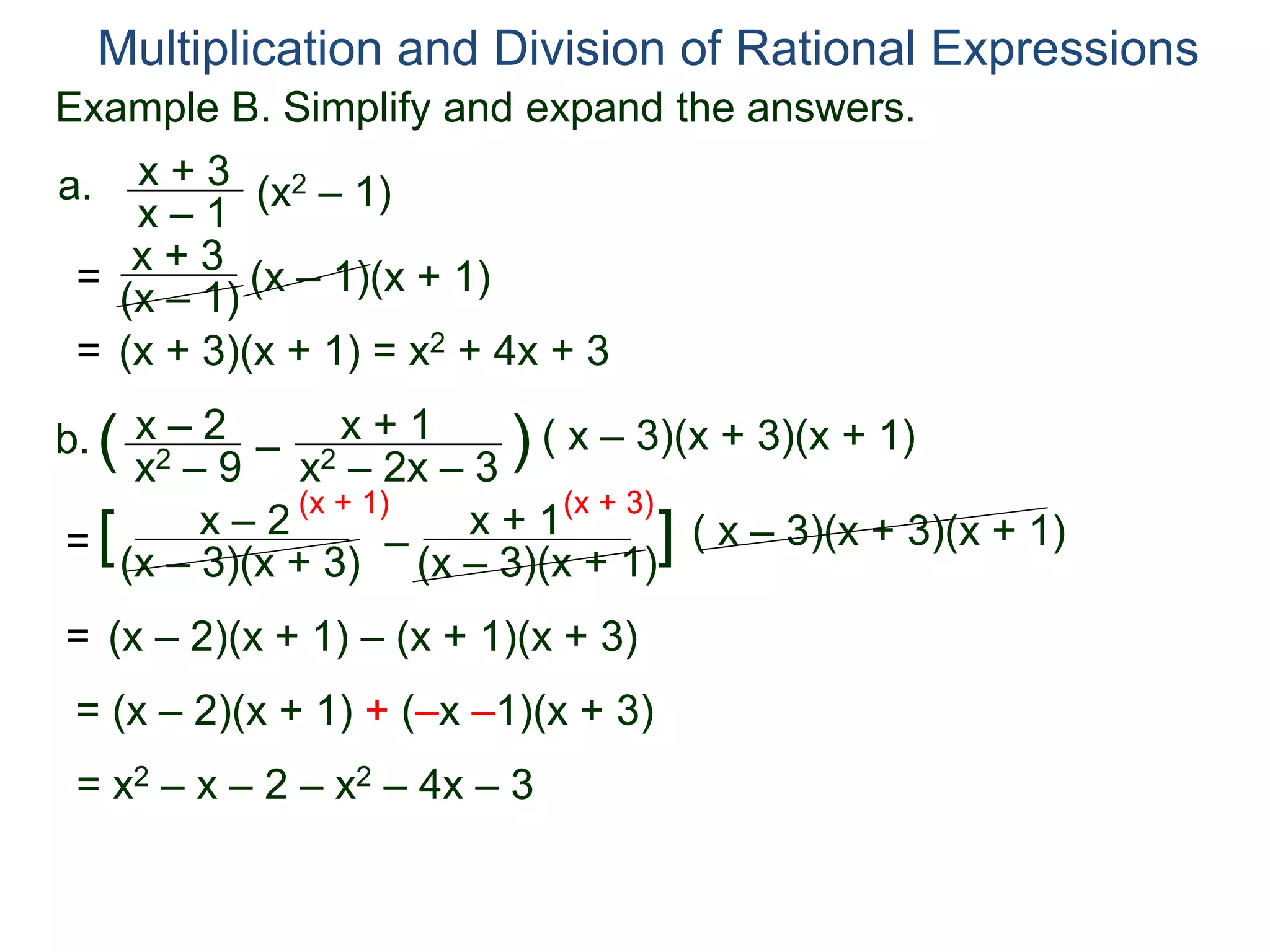 4 multiplication and division of rational expressions | PPT
