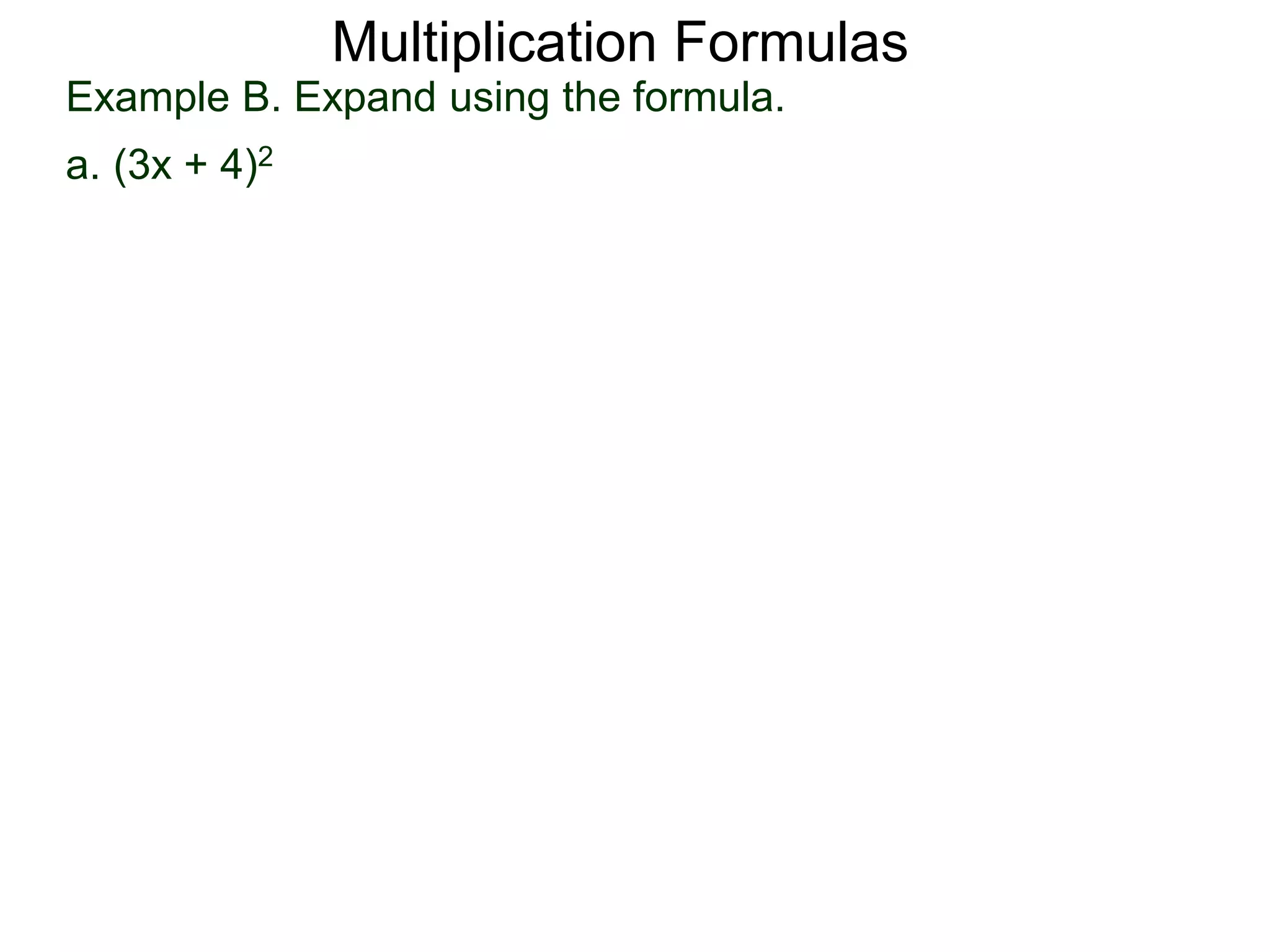 4 multiplication formulas x | PPT