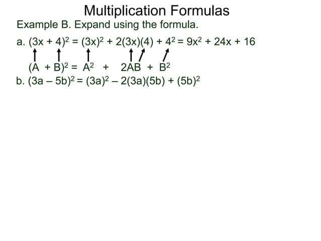 4 multiplication formulas x | PPT