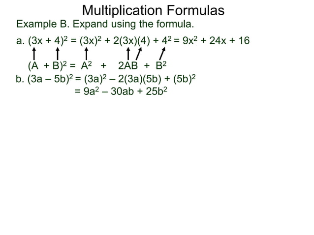 4 multiplication formulas x | PPT