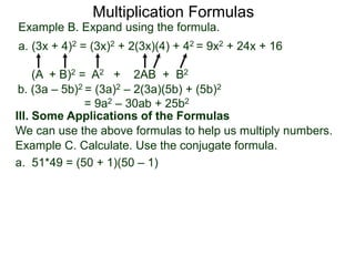 4 multiplication formulas x | PPTX