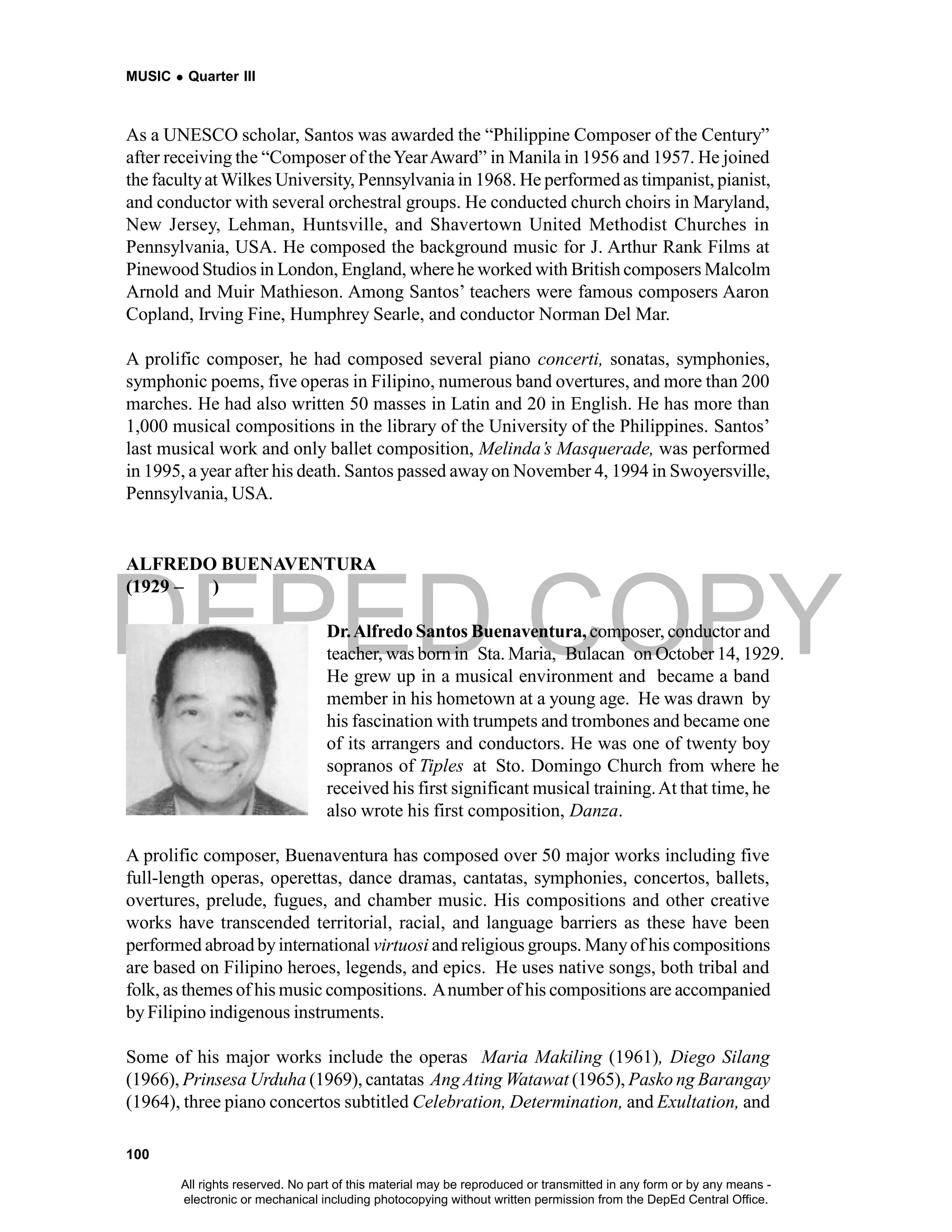 music 10 learners material quarter 3 | PDF