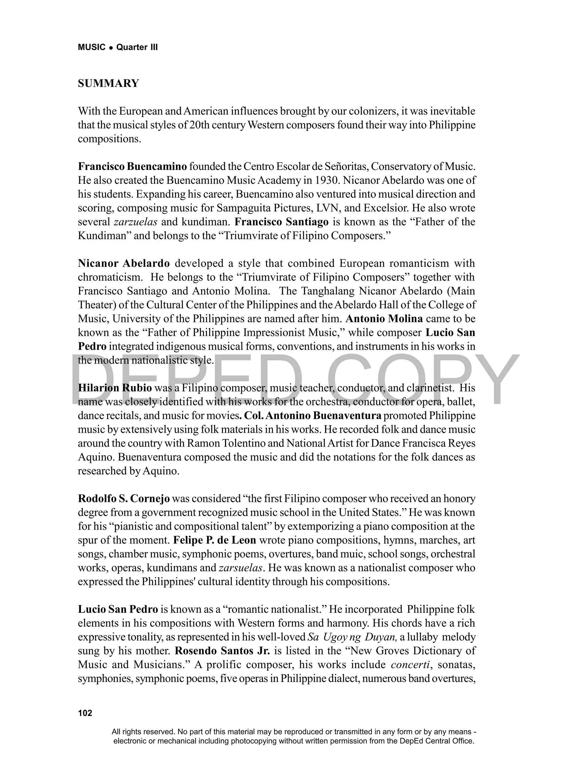 music 10 learners material quarter 3 | PDF