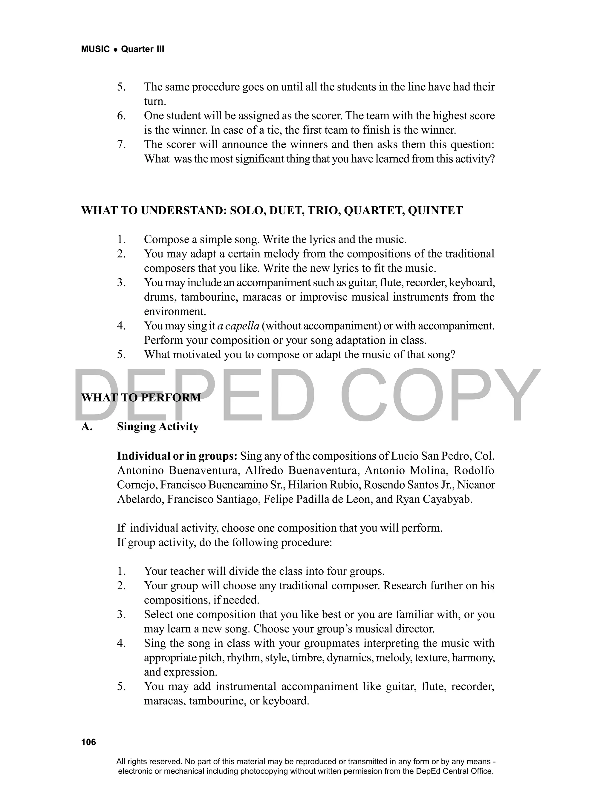 music 10 learners material quarter 3 | PDF