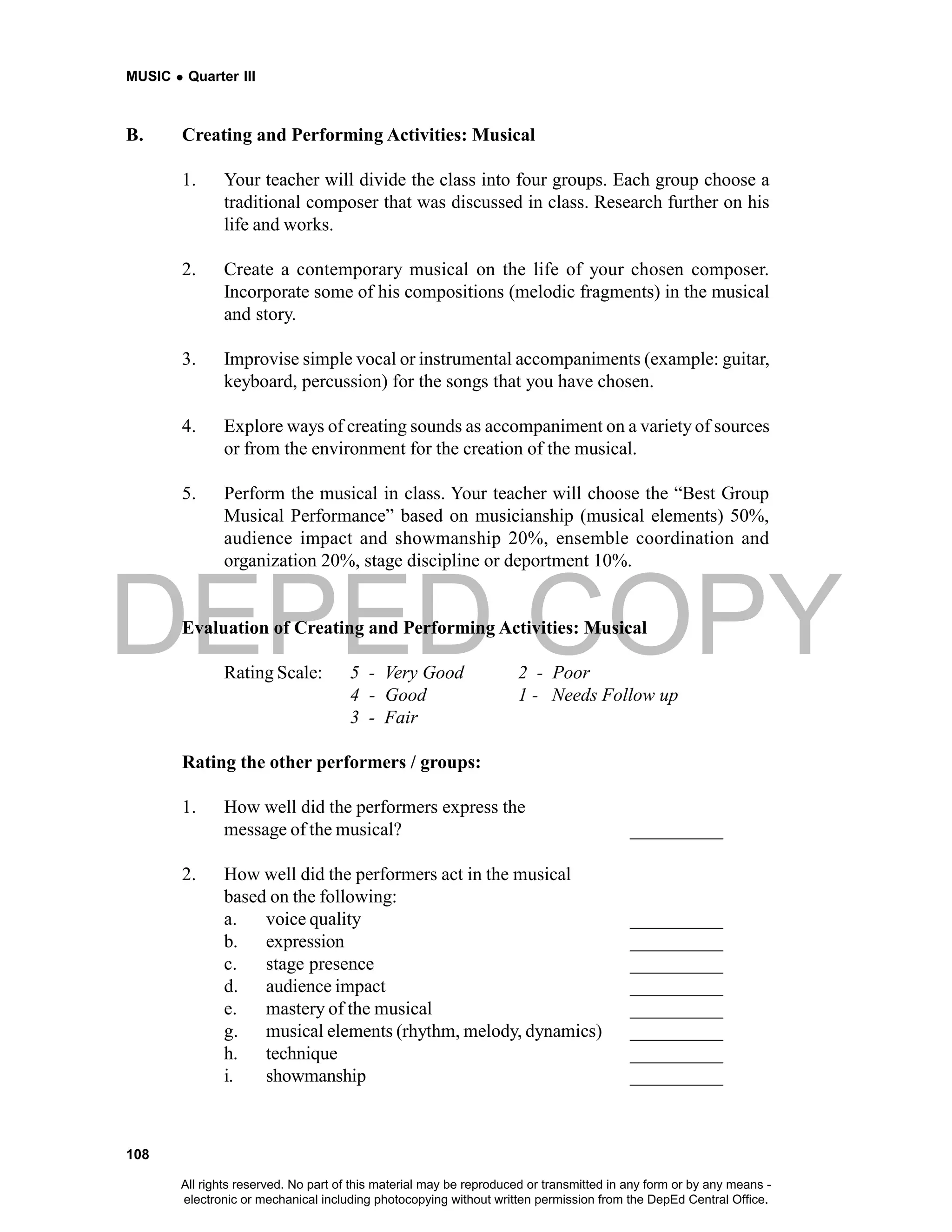 music 10 learners material quarter 3 | PDF