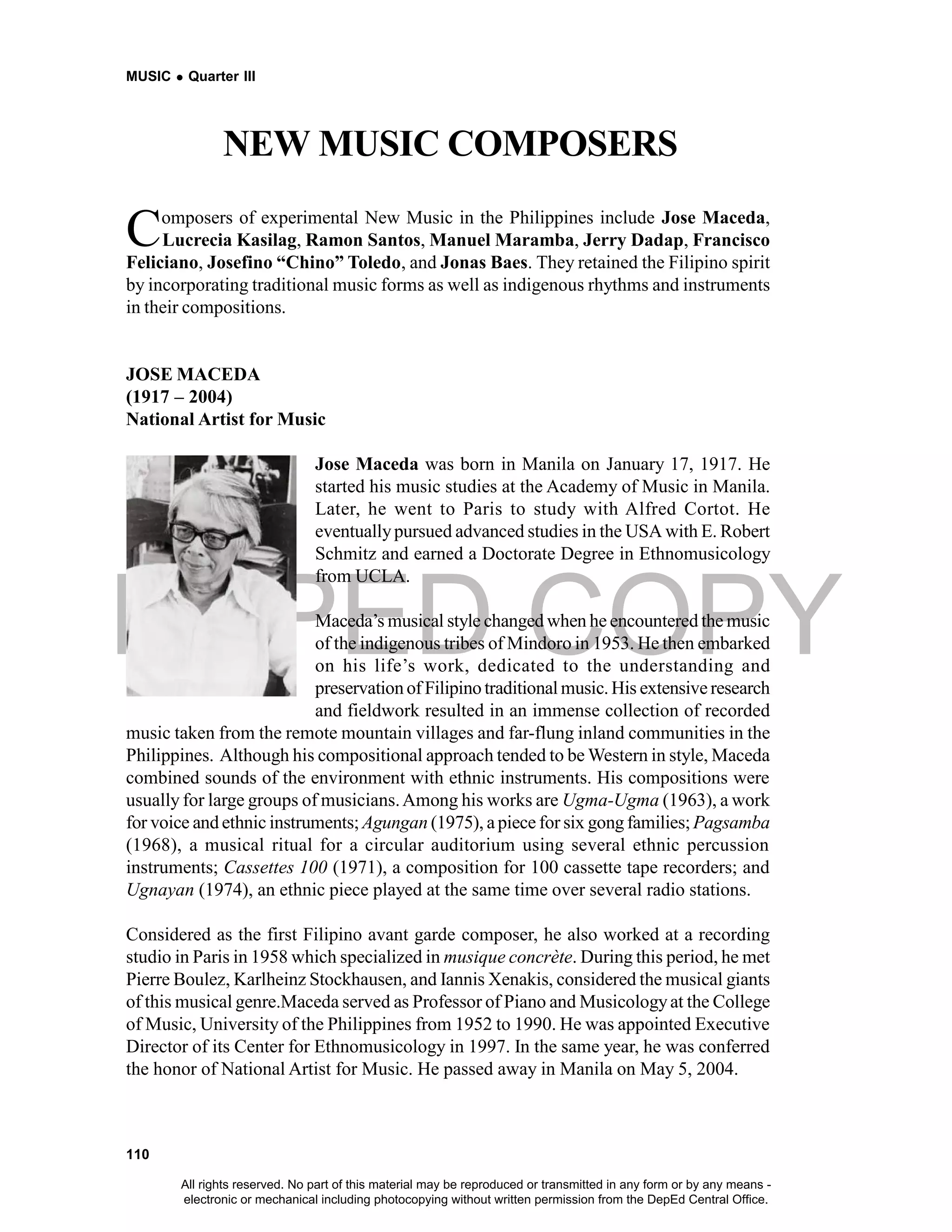 music 10 learners material quarter 3 | PDF