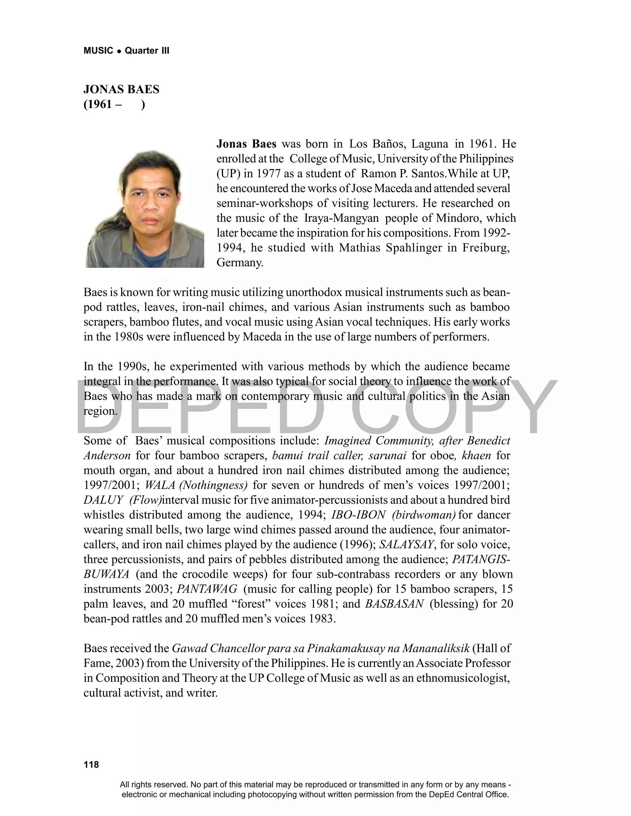 music 10 learners material quarter 3 | PDF