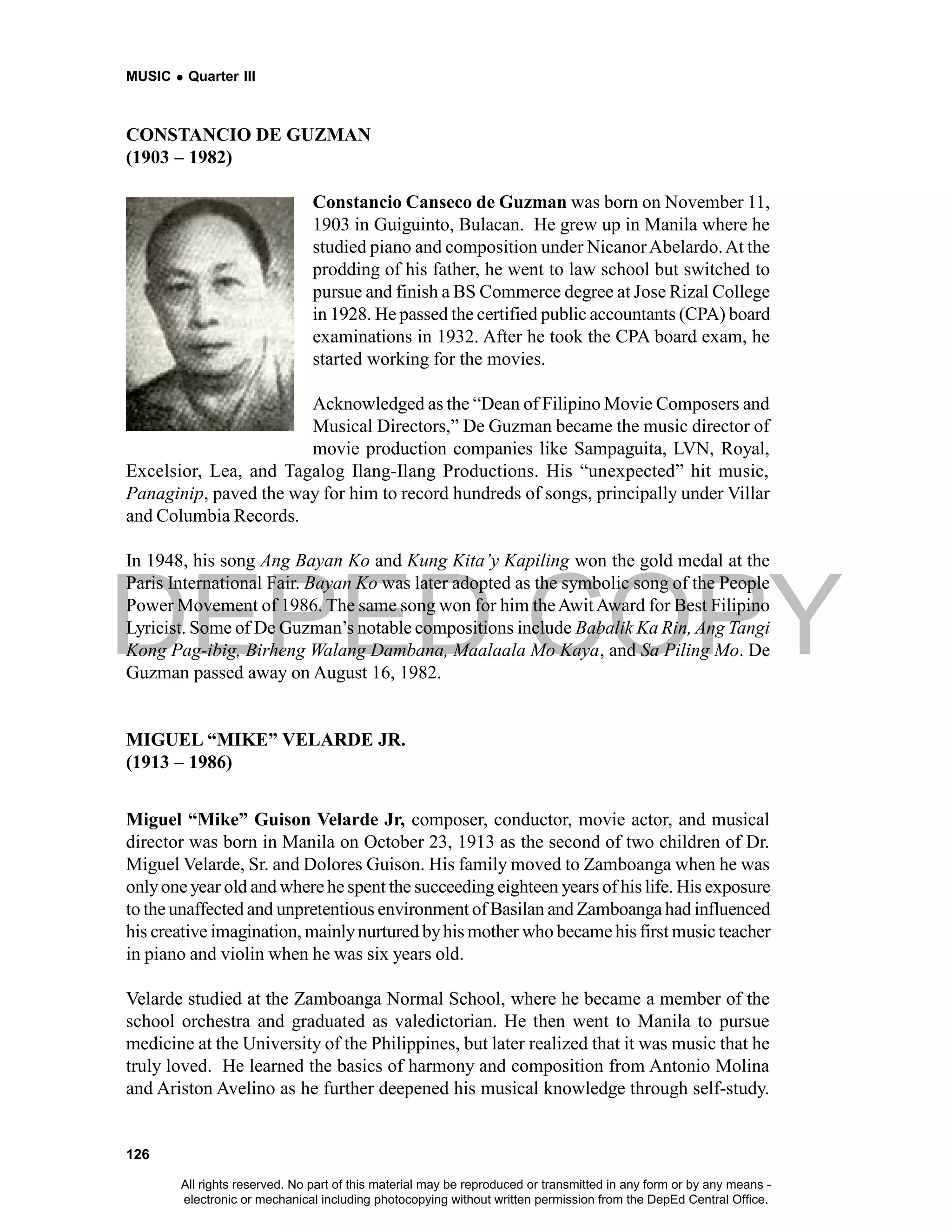 music 10 learners material quarter 3 | PDF